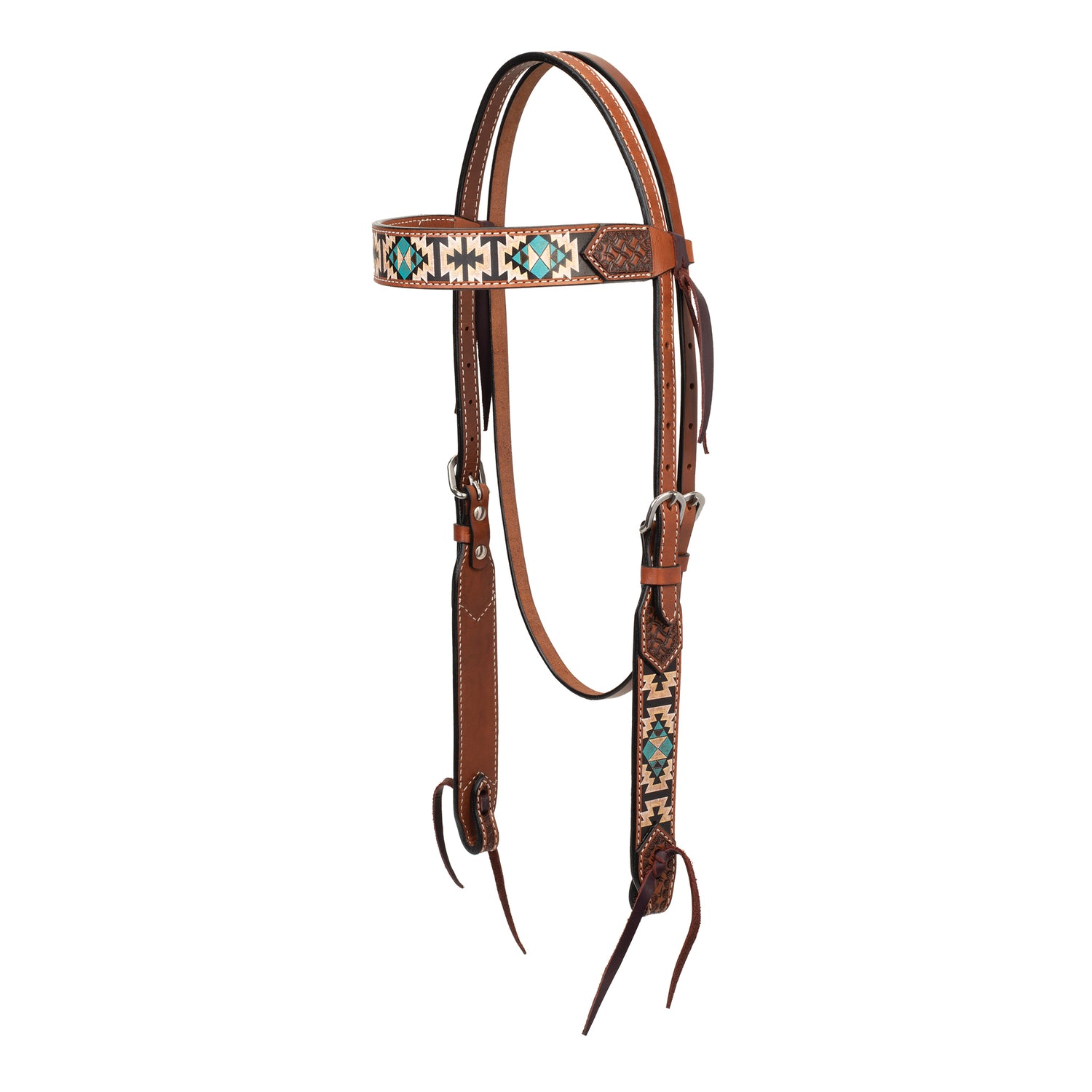Turquoise Cross Aztec 5/8" Browband Headstall - Weaver Leather Equine ...