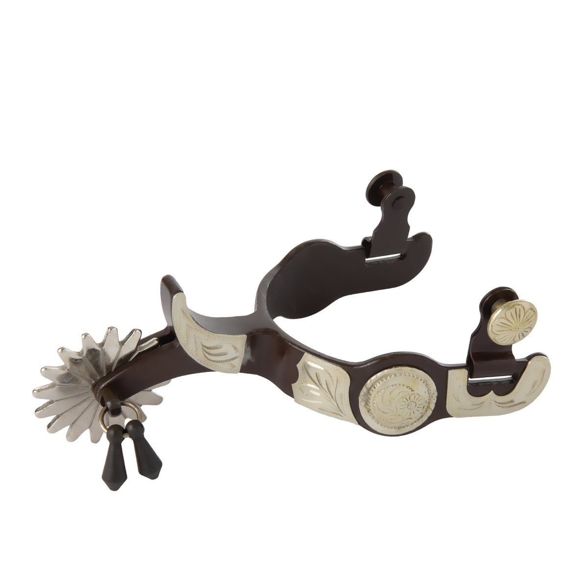 Men’s Show Spurs with Engraved Silver Trim – Weaver Equine