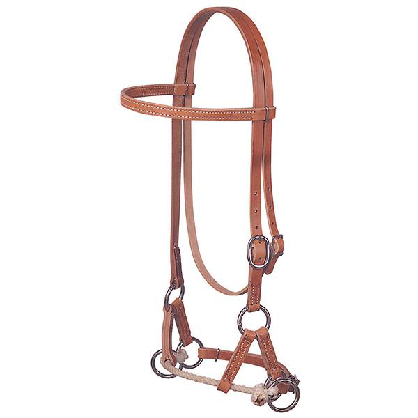 Harness Leather Side Pull, Single Rope - Weaver Equine
