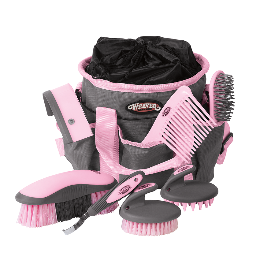 Grooming Kit, Red/Black - Weaver Equine